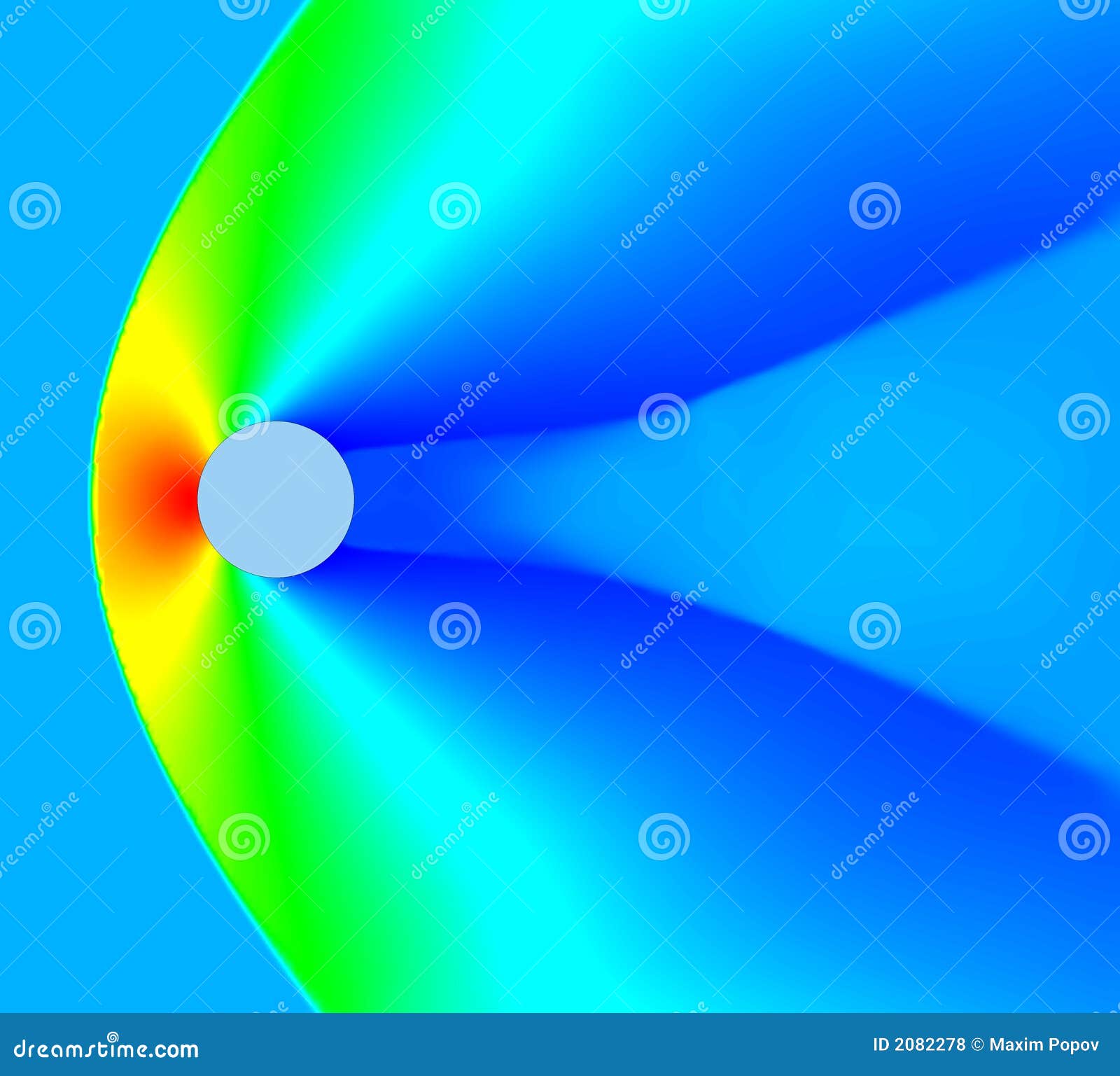 High Mach Number Flow Over Cylinder. Pressure Stock Illustration ...