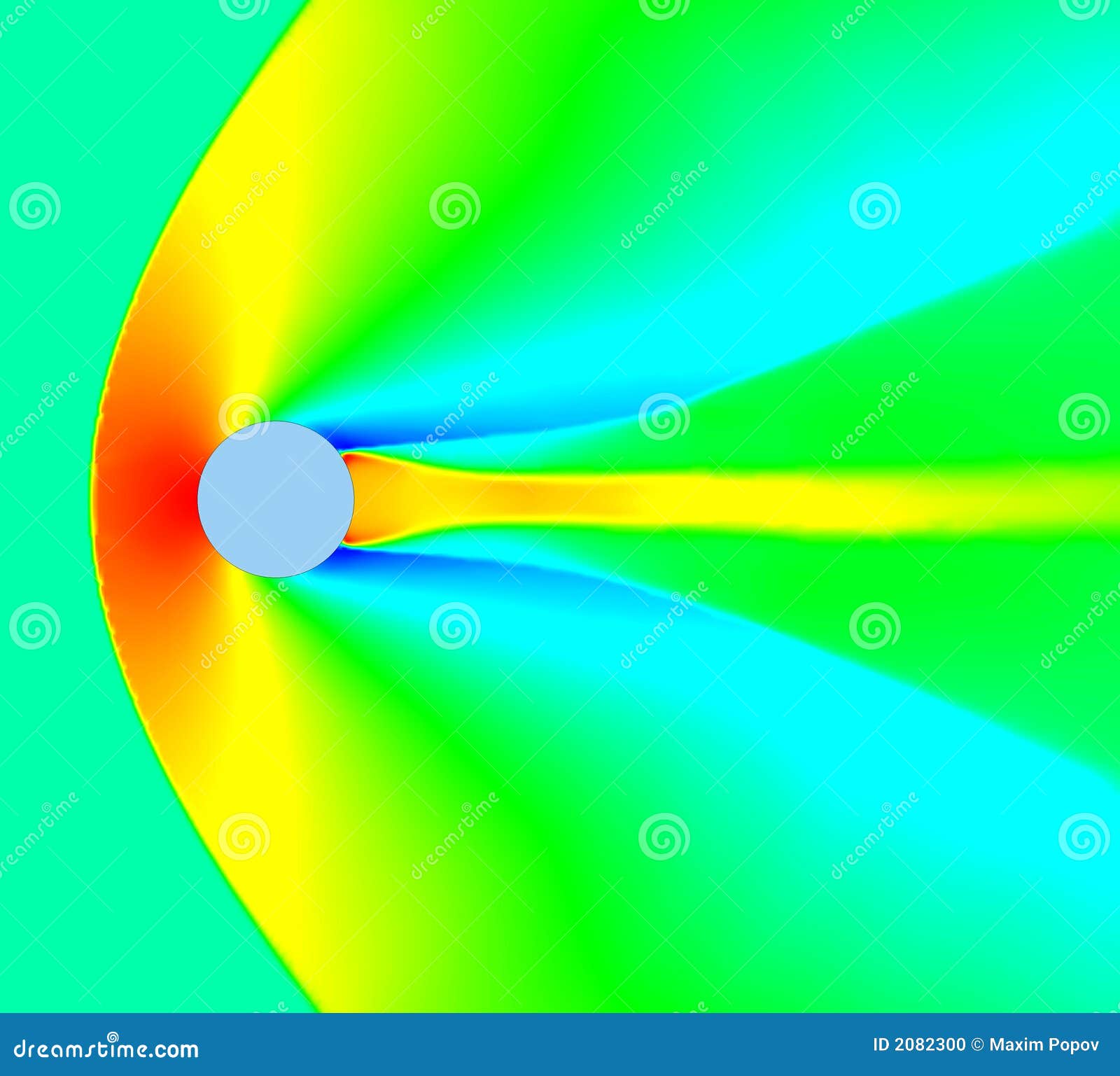 High Mach Number Flow Over Cylinder. Density Stock Photo ...