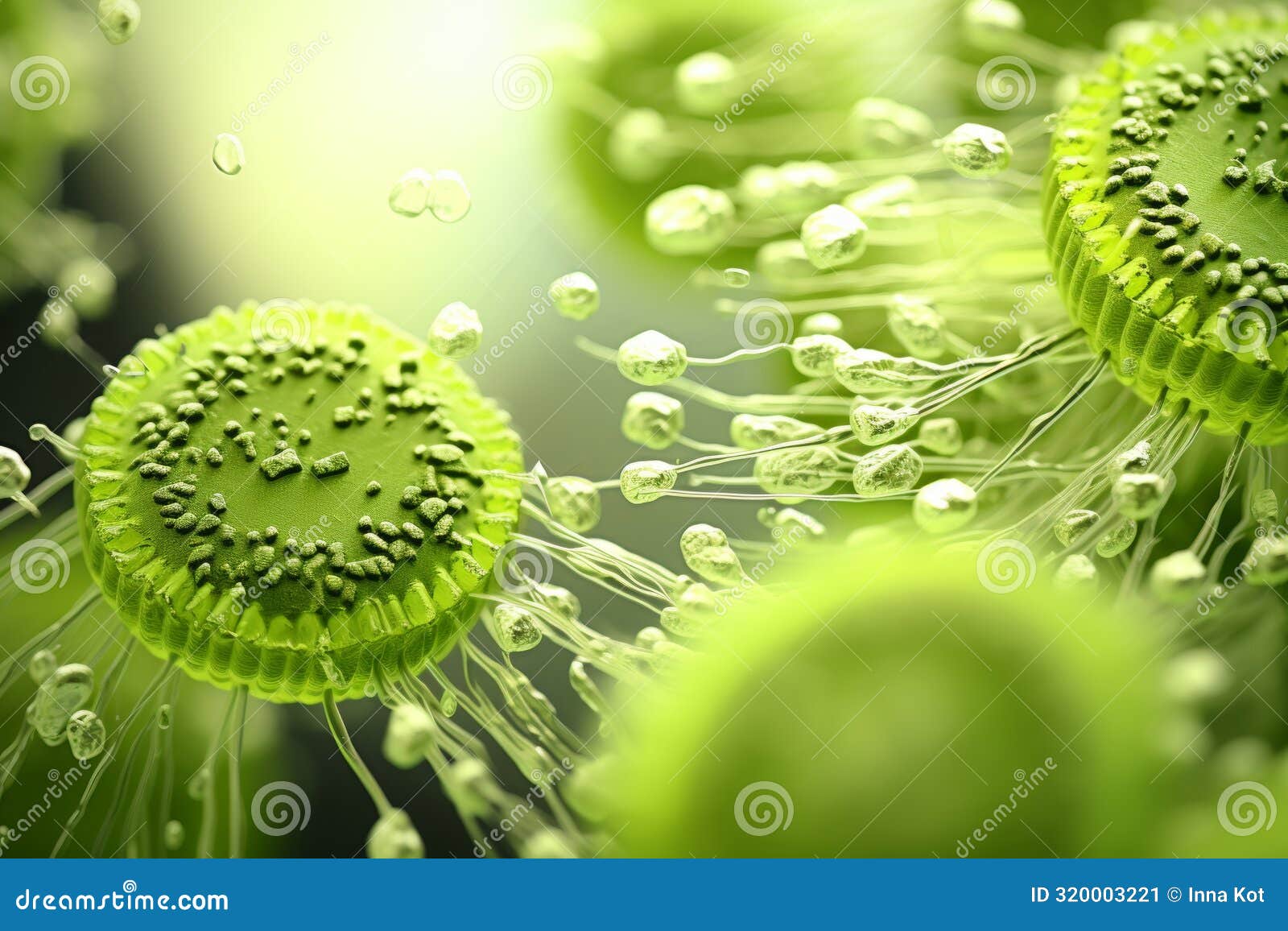 High Magnification Close-up of Bacteria Microorganisms Under Microscope ...