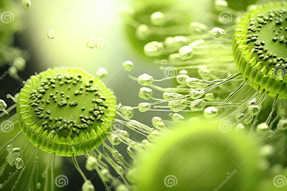 High Magnification Close-up of Bacteria Microorganisms Under Microscope ...