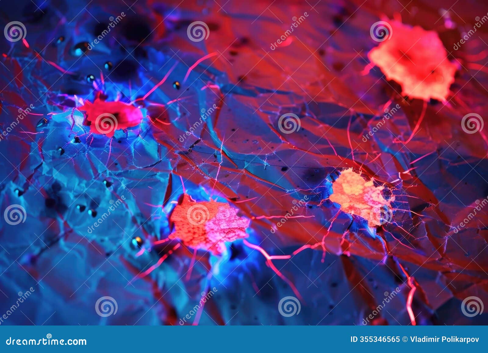 High-magnification Image of Cell Structures Stock Illustration ...