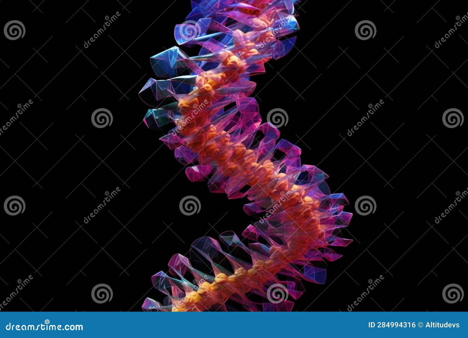 High Magnification of a Single Dna Strand Stock Illustration ...