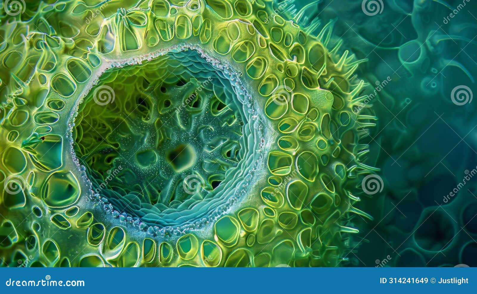 A High Magnification View of a Single Cyanobacteria Cell with Its ...
