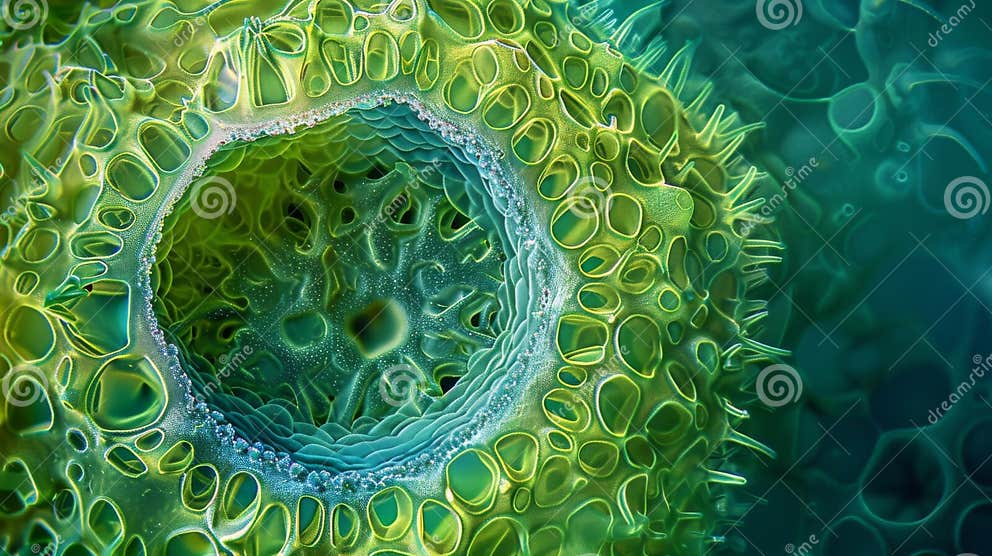 A High Magnification View of a Single Cyanobacteria Cell with Its ...