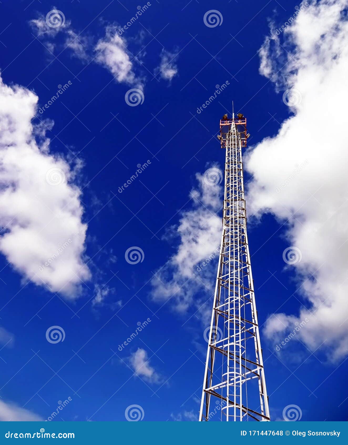 High Mast with Lightning Rod in the Territory of the Oil and Gas ...