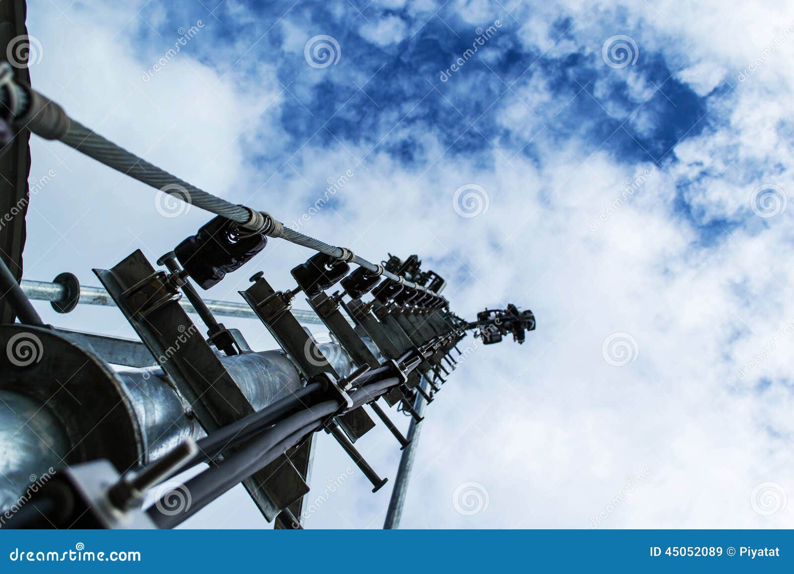 High Mast Metal Structure Telecommunication on Tower with Blue S Stock ...