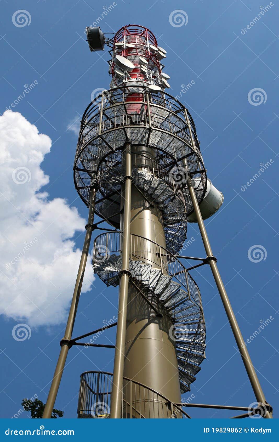 High Metal TV Tower with Satellite Stock Photo - Image of broadcast ...