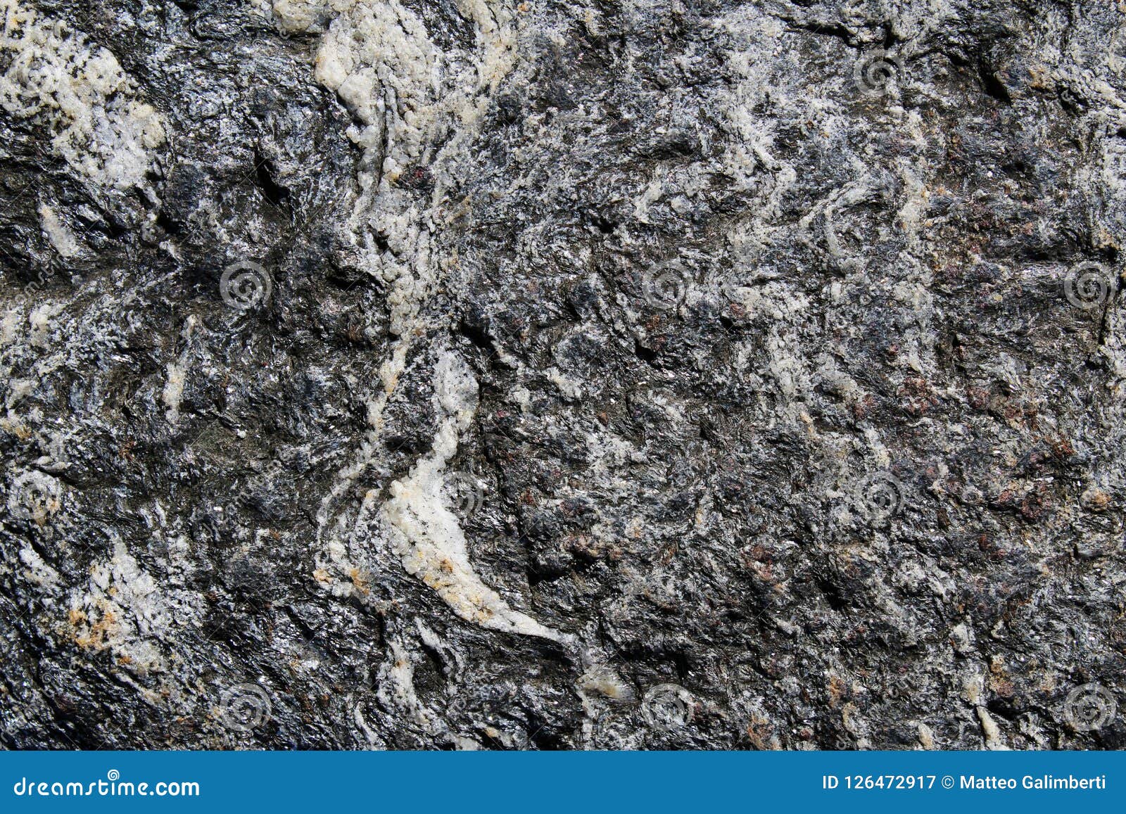 Metamorphic Grade Schist Rock with White Veins Stock Image - Image of ...