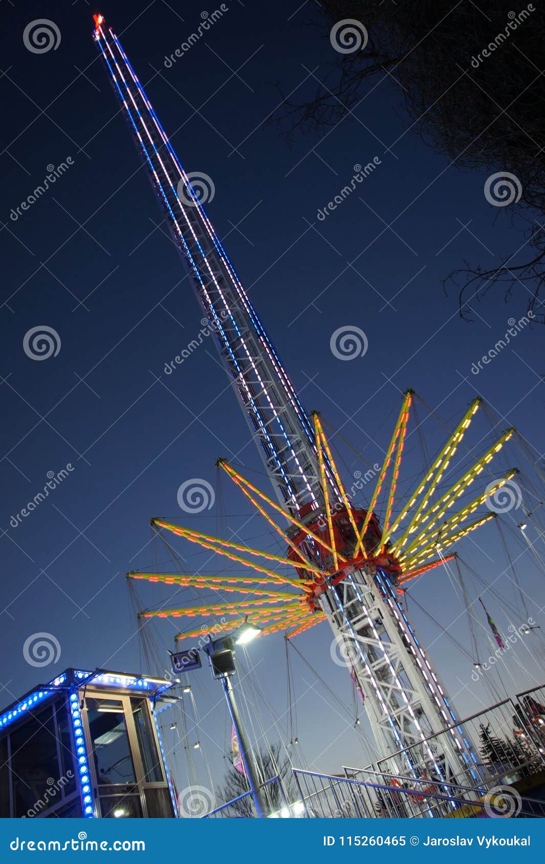 High Modern Carousel in St. Matthews Fair in Prague Stock Image - Image ...