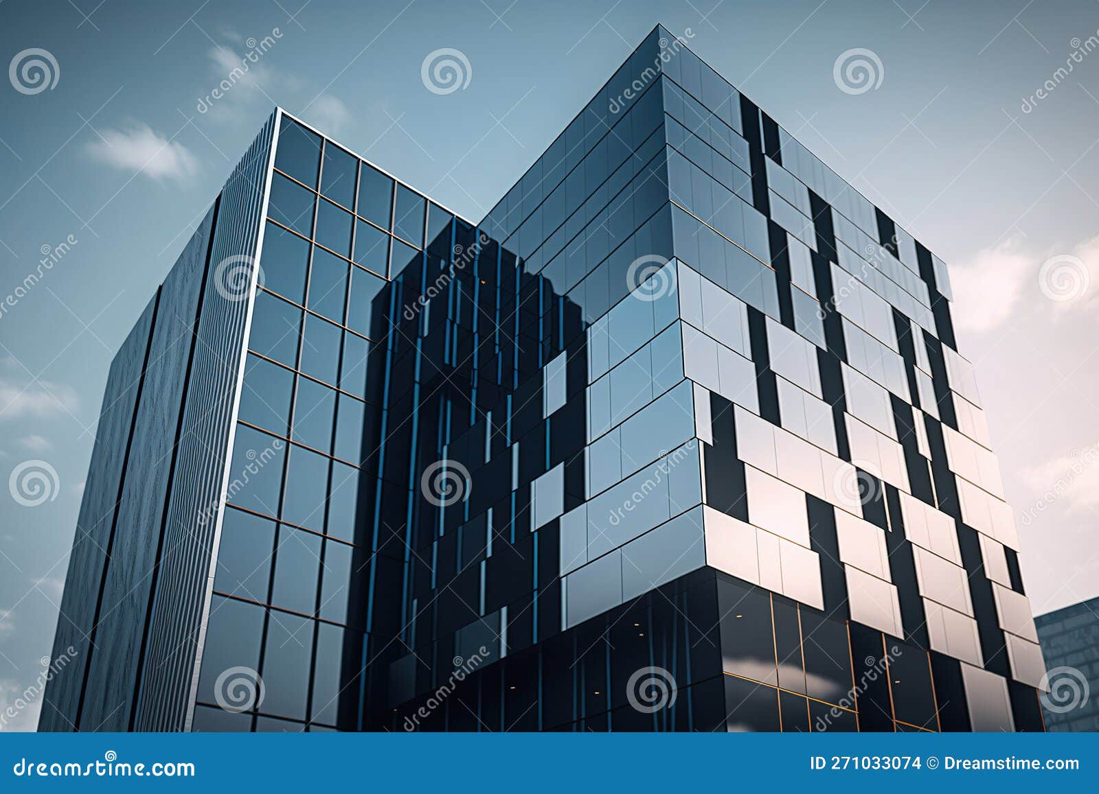 High Modern Office Building with Windows. Generative AI Stock ...