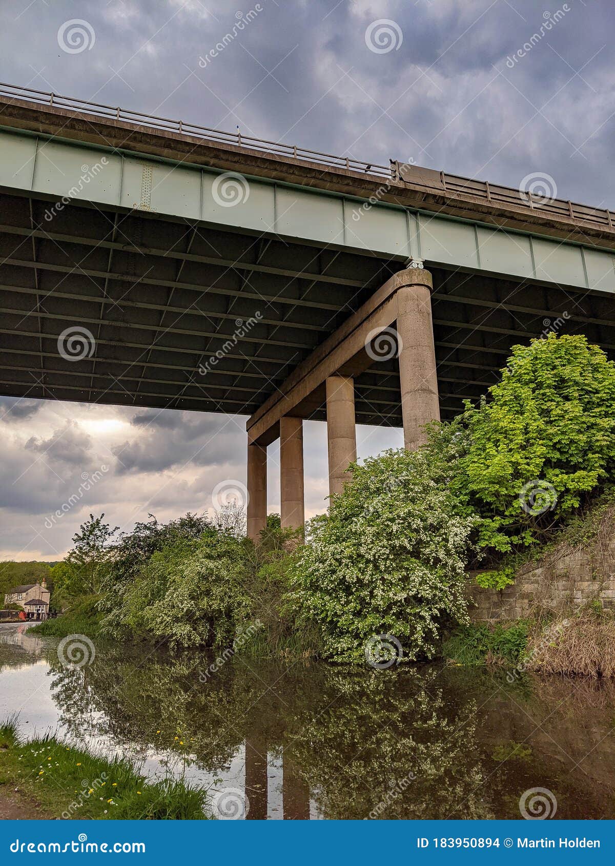 High motorway bridge stock photo. Image of metal, brick - 183950894