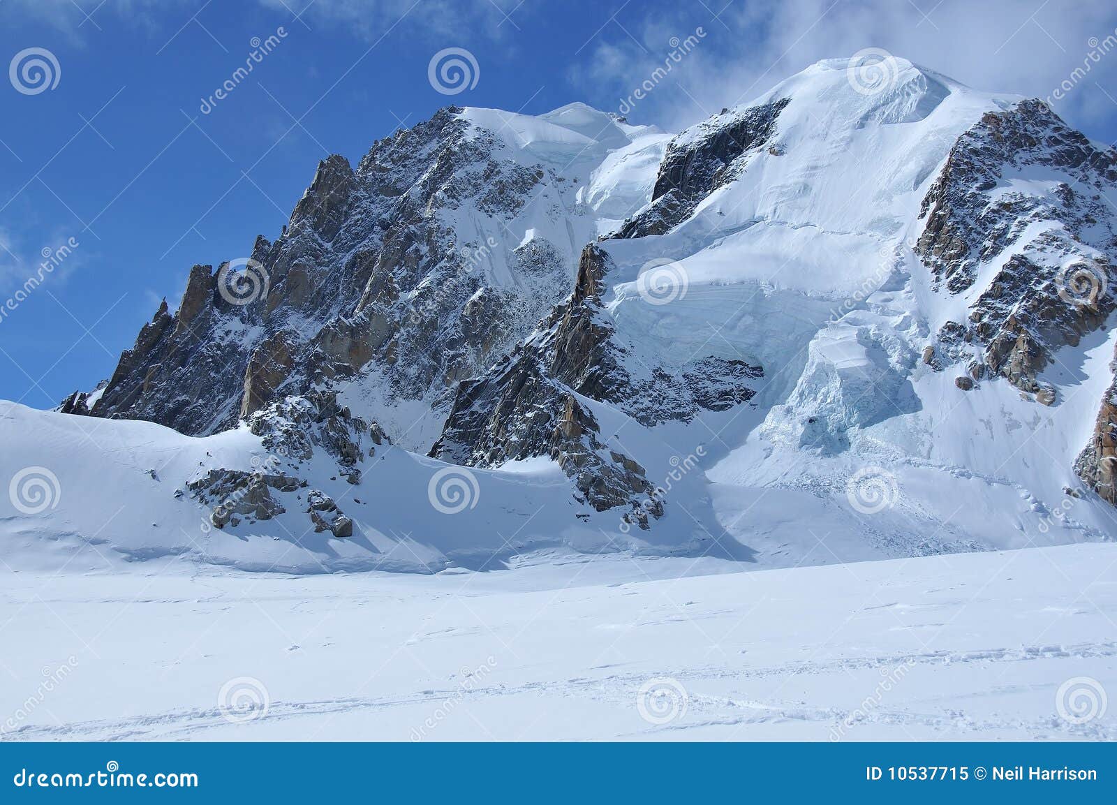 High Mountain with Glacier Cap Stock Image - Image of france ...