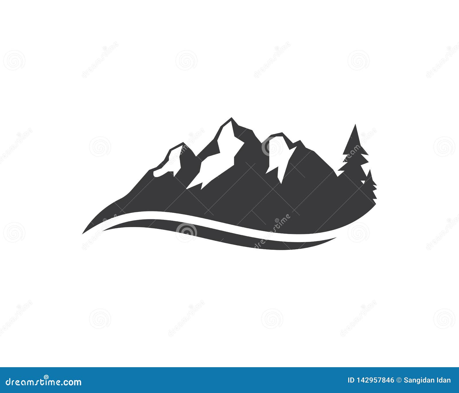 High Mountain Icon Logo of Adventure Template Stock Vector ...