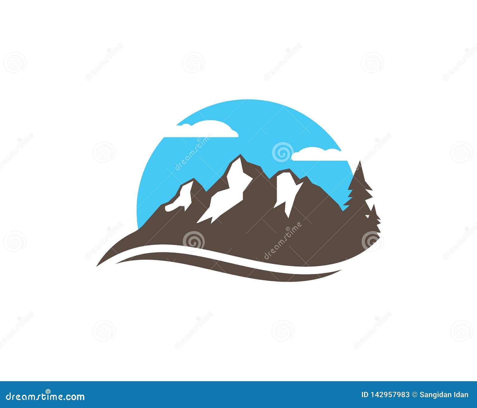High Mountain Icon Logo of Adventure Template Stock Vector ...