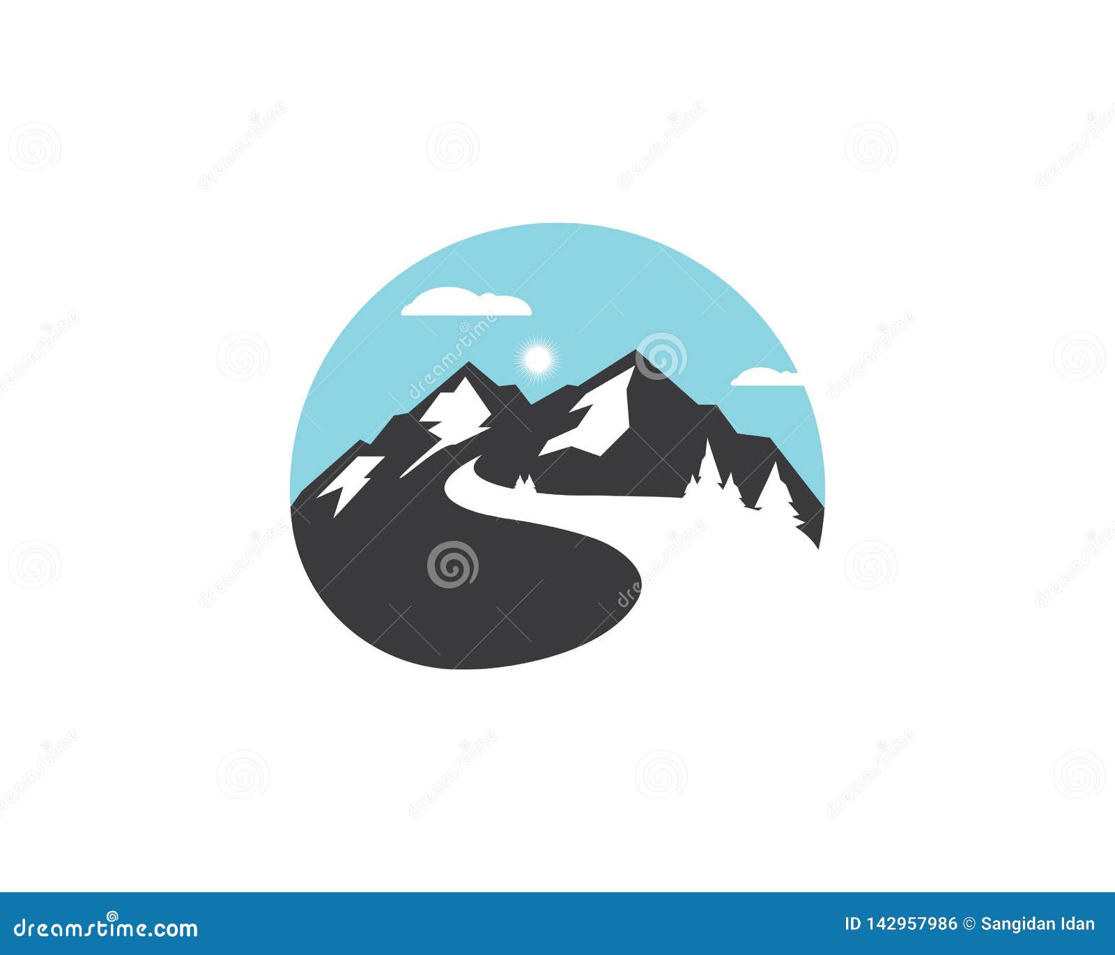 High Mountain Icon Logo of Adventure Template Stock Vector ...