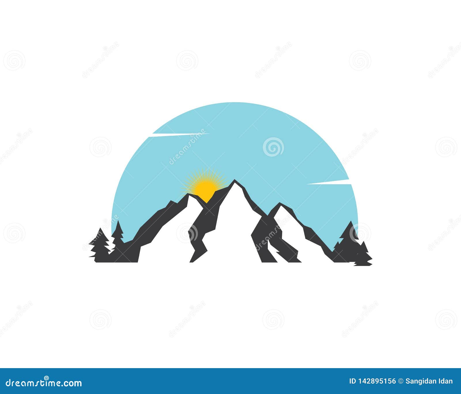 High Mountain Icon Logo Template Stock Vector - Illustration of hiking ...