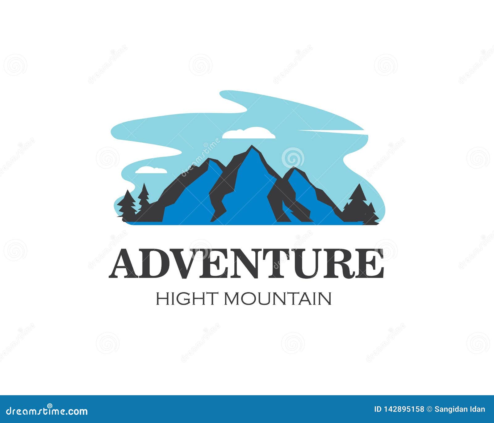 High Mountain Icon Logo Template Stock Vector - Illustration of icon ...
