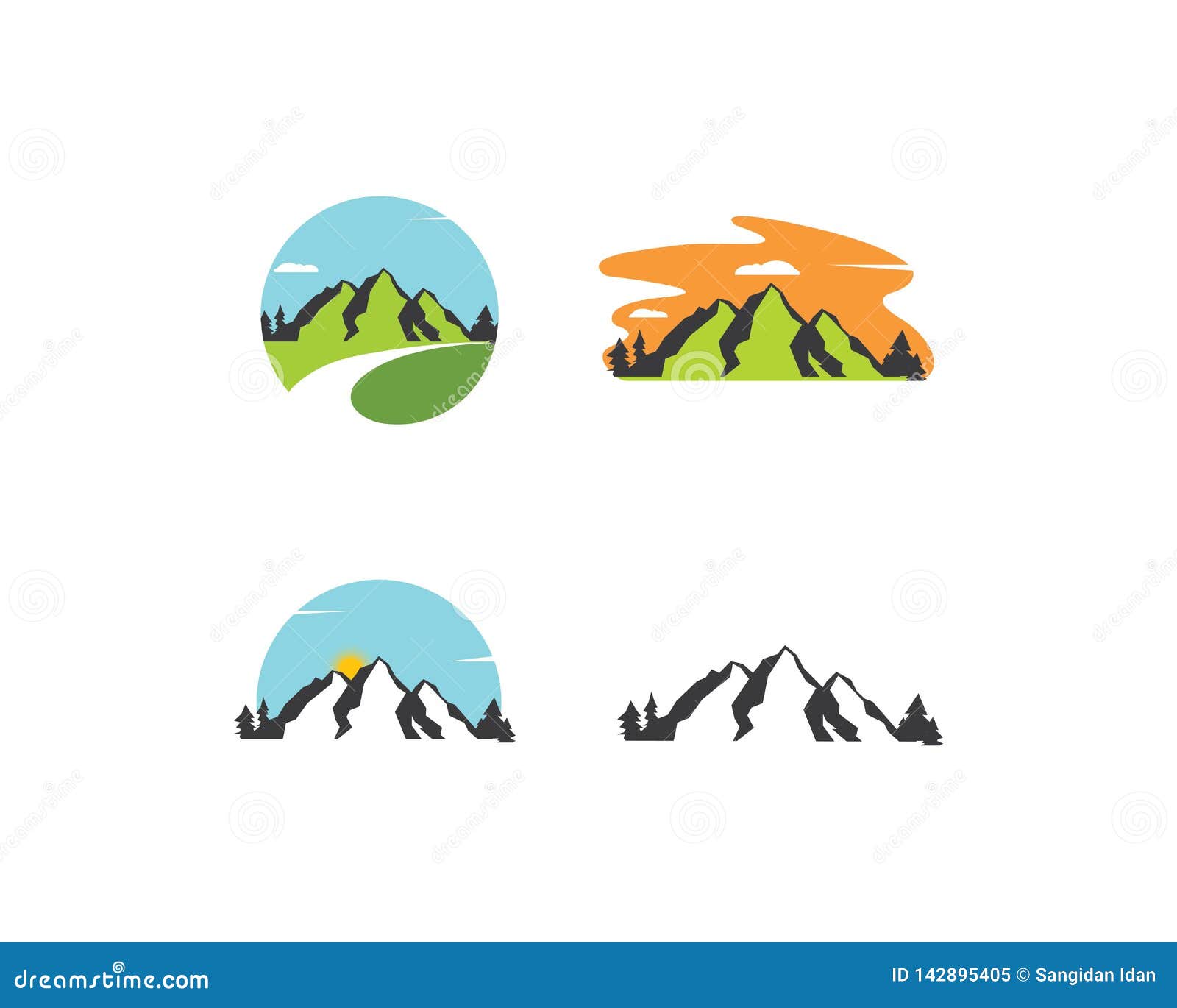 High Mountain Icon Logo Template Stock Vector - Illustration of ...