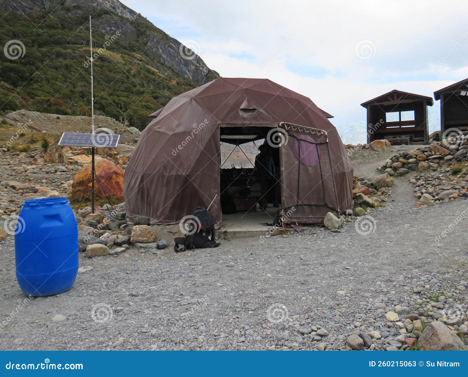 High Mountain Igloo Tent with Solar Panel and Supply Elements. Base ...