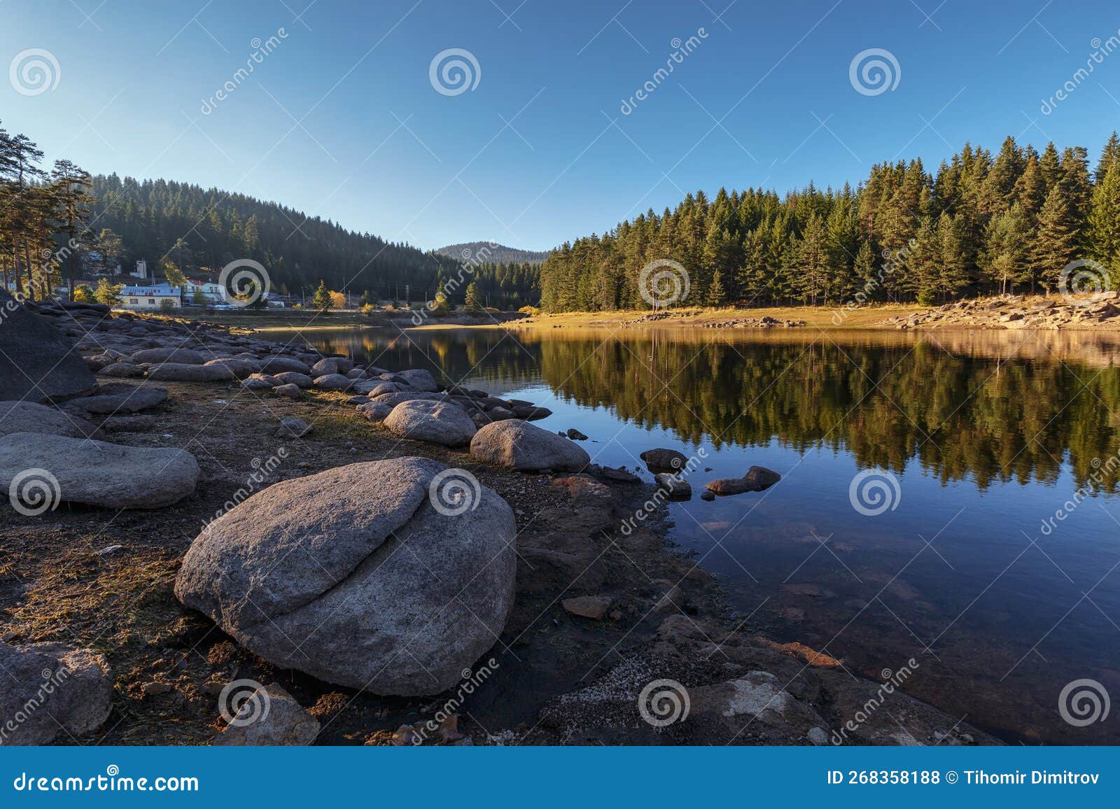 High Mountain Lake Shiroka Polyana in Bulgaria Stock Photo - Image of ...