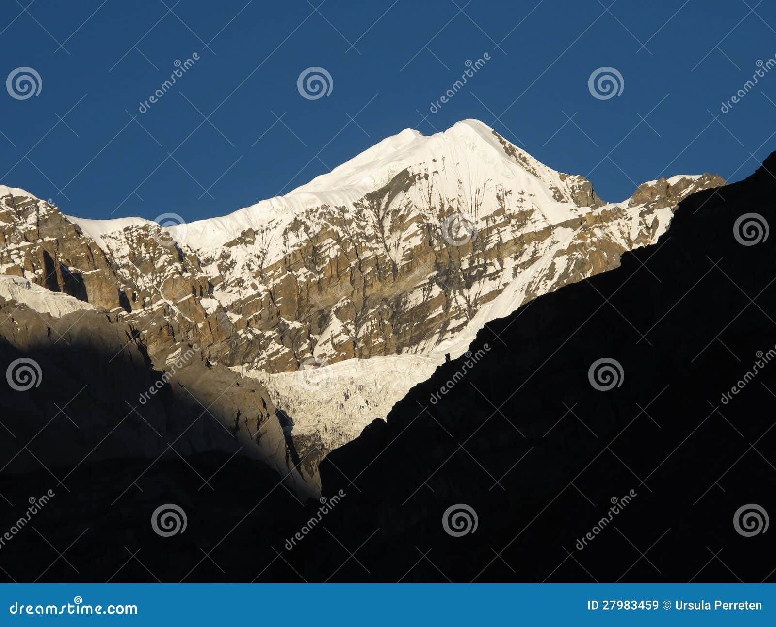 High Mountain Peak stock image. Image of peaks, shadows - 27983459
