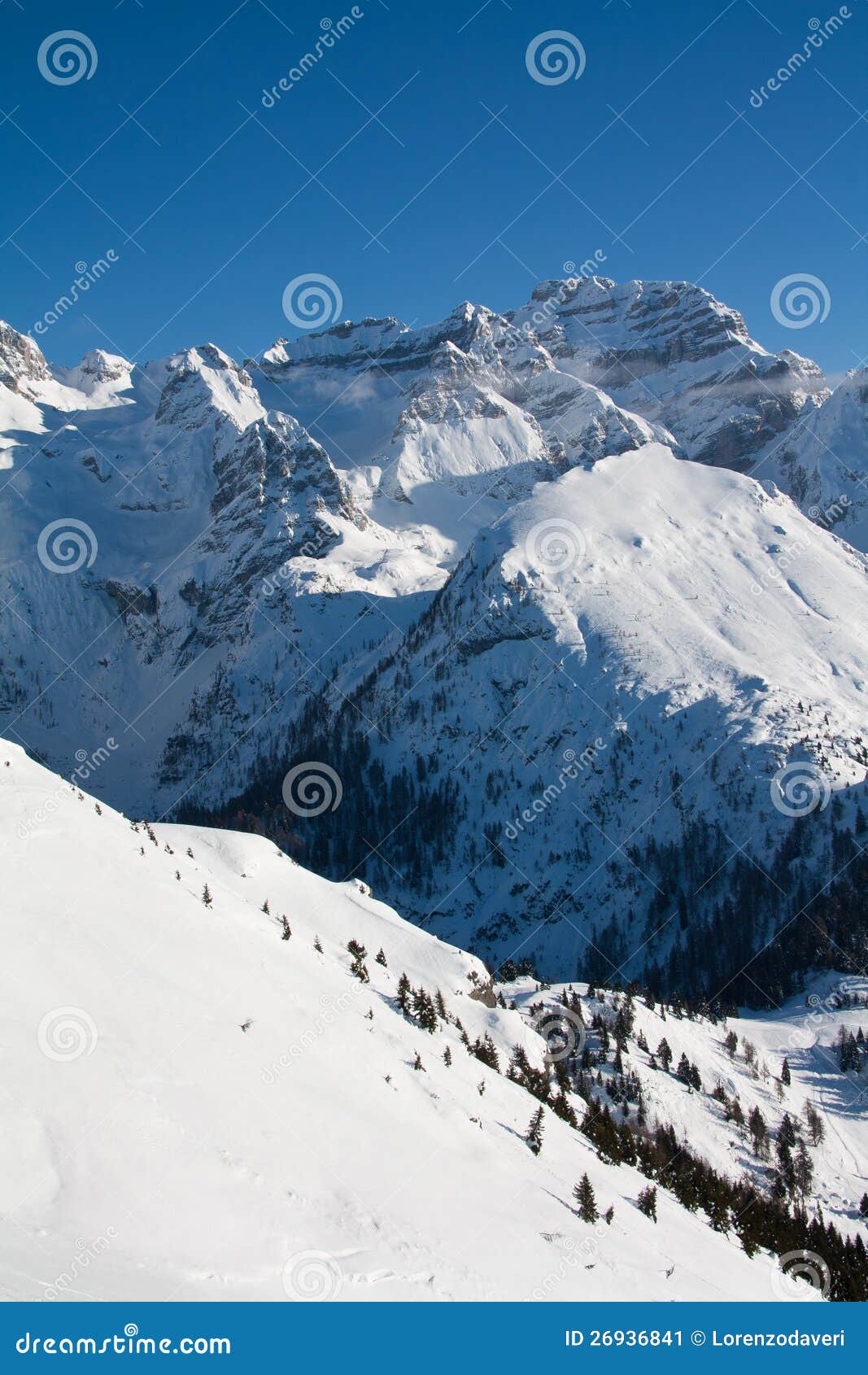 High Mountain Peaks with Snow Stock Image - Image of adventure, chain ...