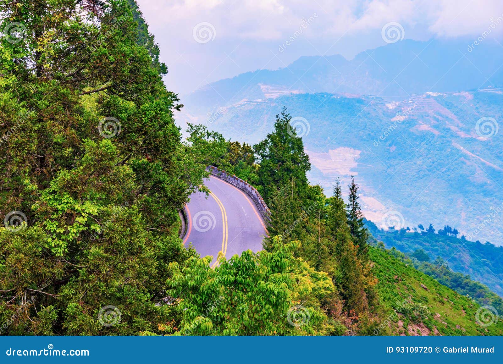 High mountain road stock photo. Image of forest, landscape - 93109720