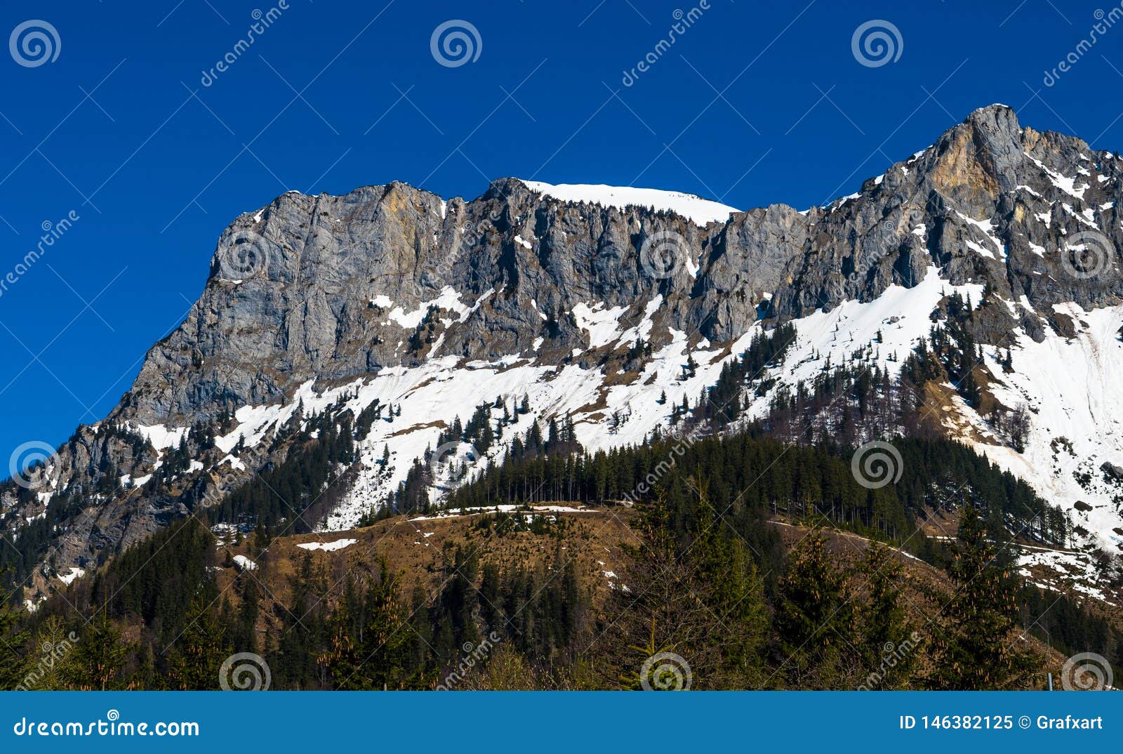High Mountain with Snow at the Alps in Austria Stock Image - Image of ...