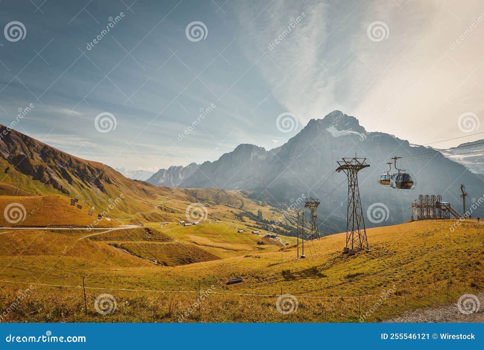 High Mountain View with a Cloudy Blue Sky Stock Image - Image of nature ...