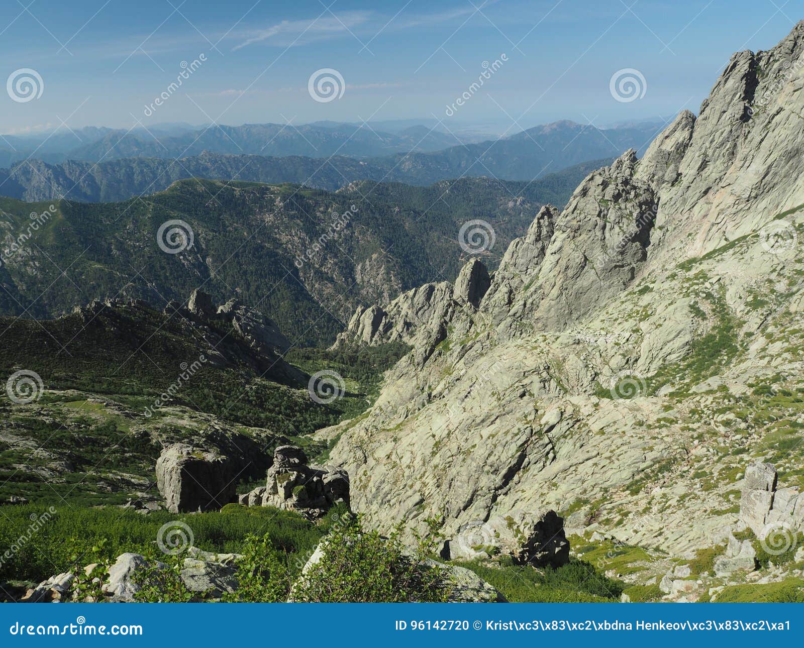 High Mountain View Scenery with Boulders Nad Blue Sky Stock Photo ...