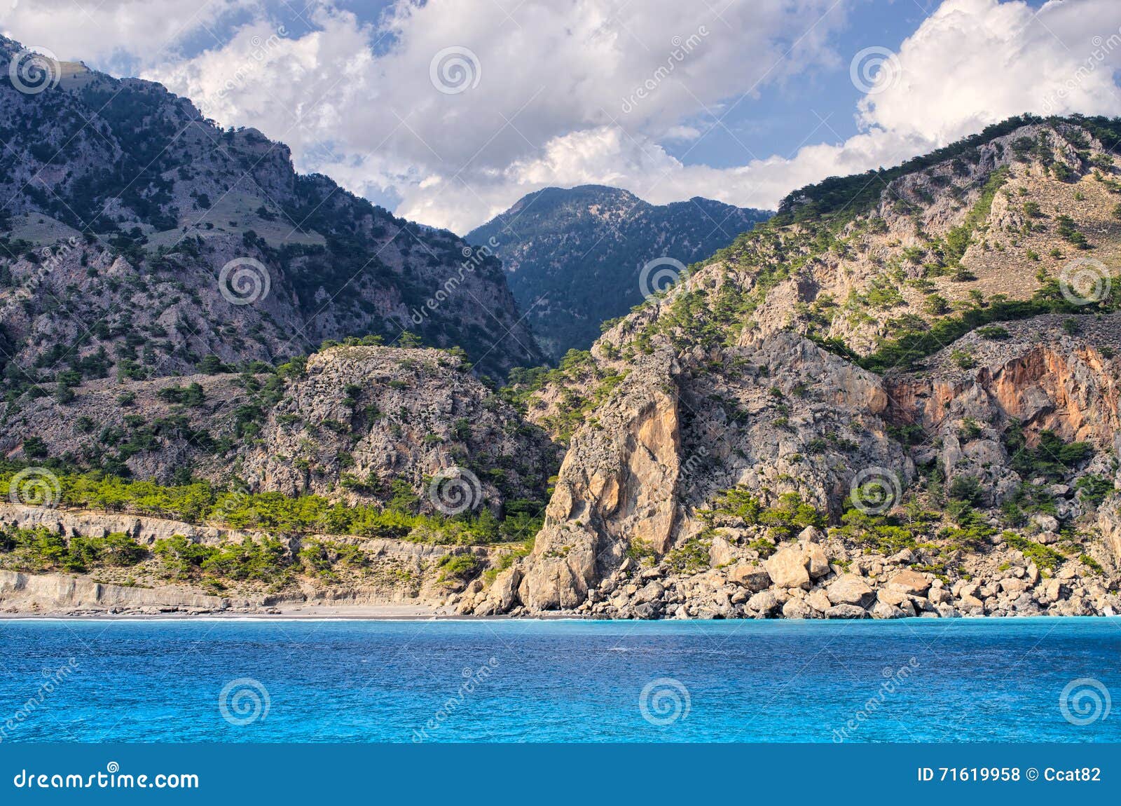 High Mountains Over the Sea, Crete Island, Greece Stock Photo - Image ...