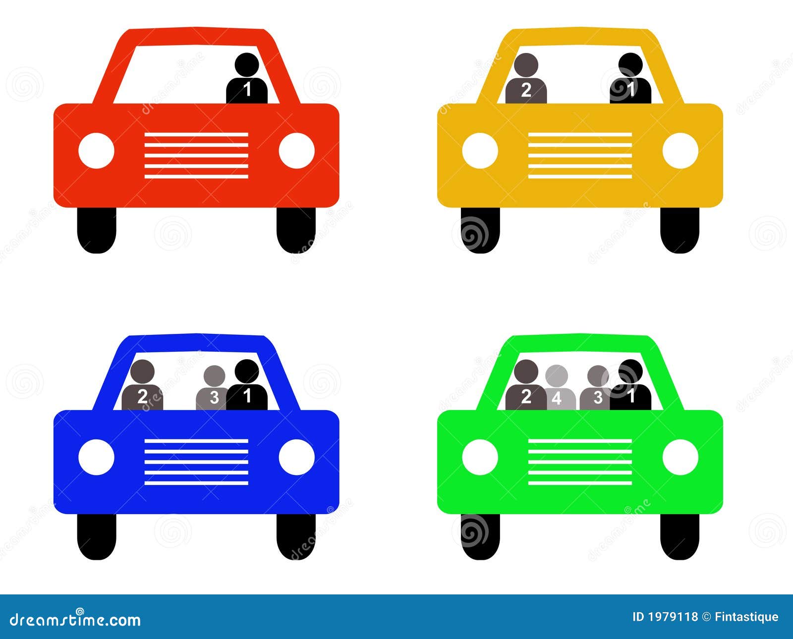 High Occupancy Vehicle Silhouettes Stock Vector - Illustration of ...