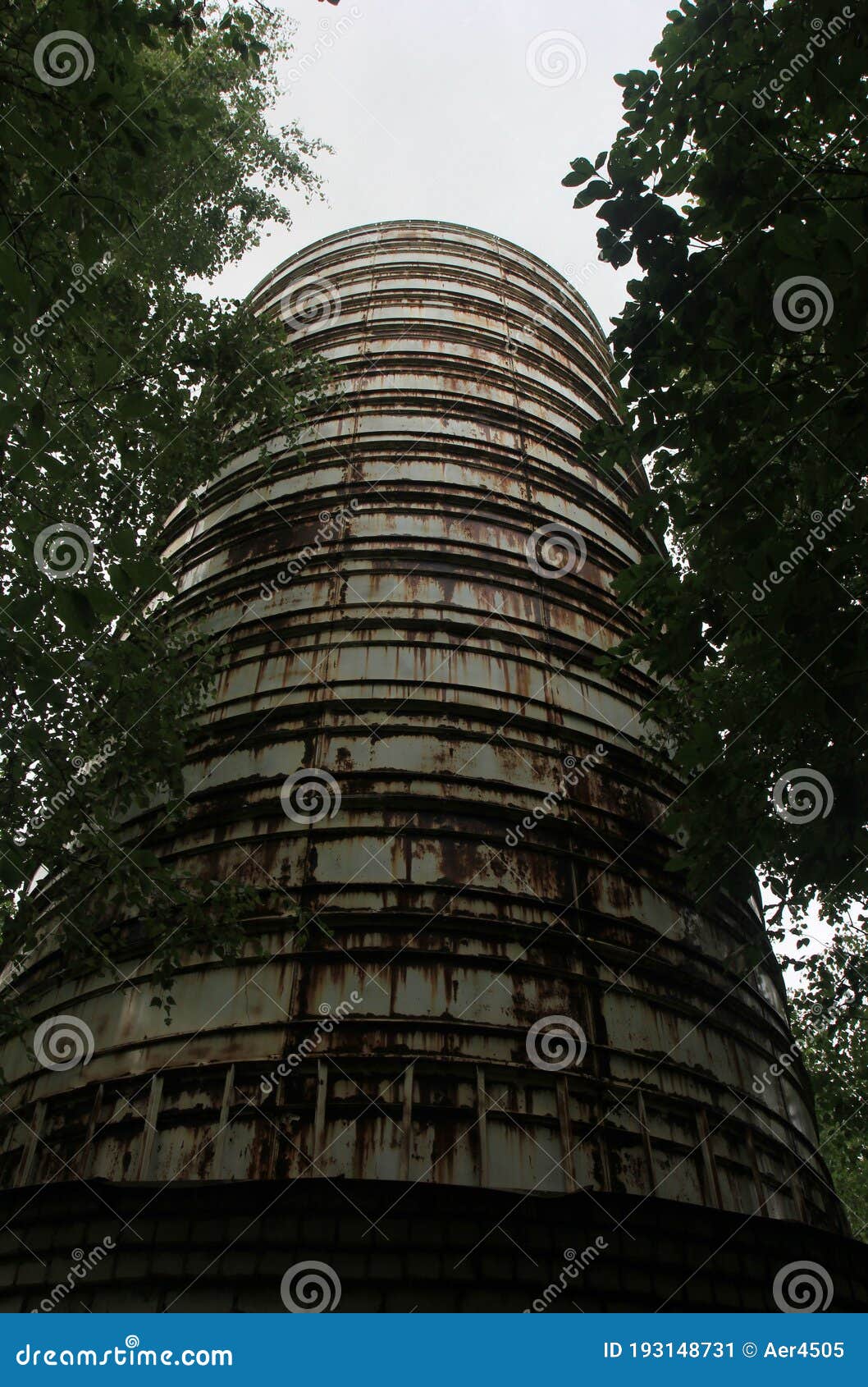 High old rusty water tower stock image. Image of water - 193148731