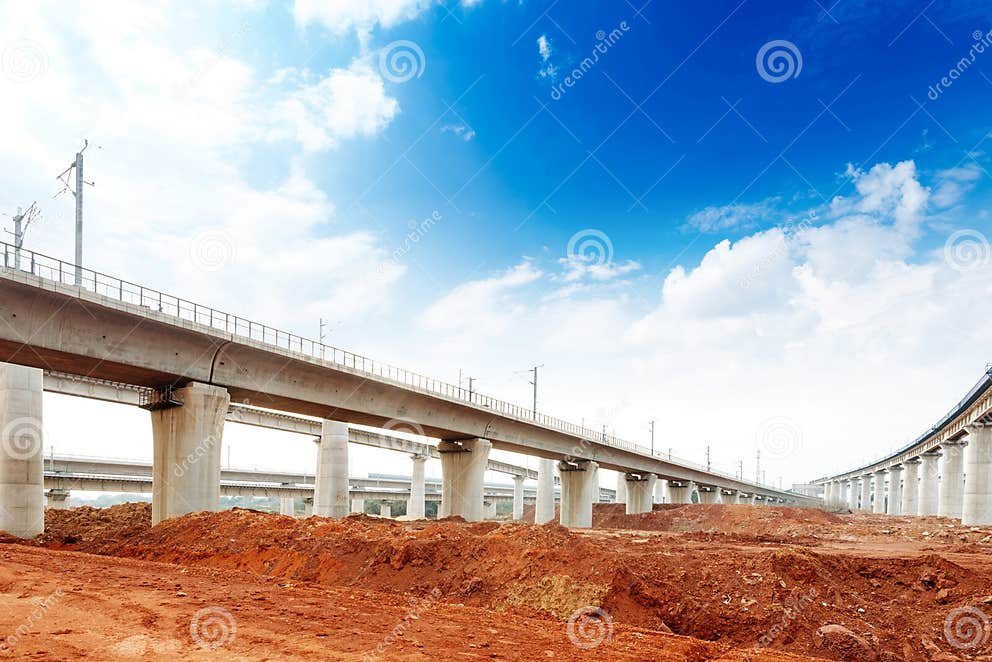 High Overpass on the Sky Background Stock Photo - Image of overpass ...