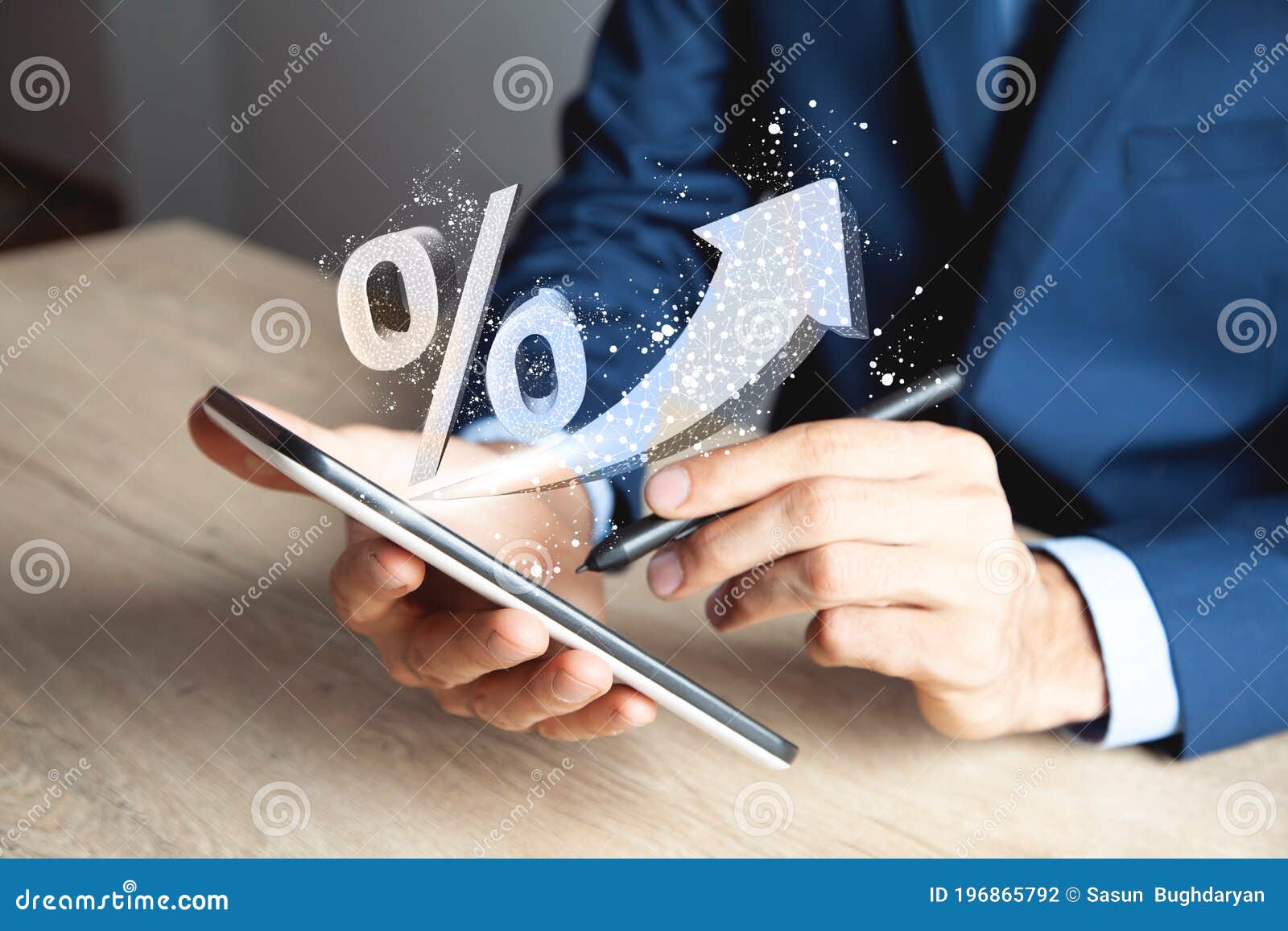 High Percent Interest. Percent Up Icon Stock Photo - Image of data ...