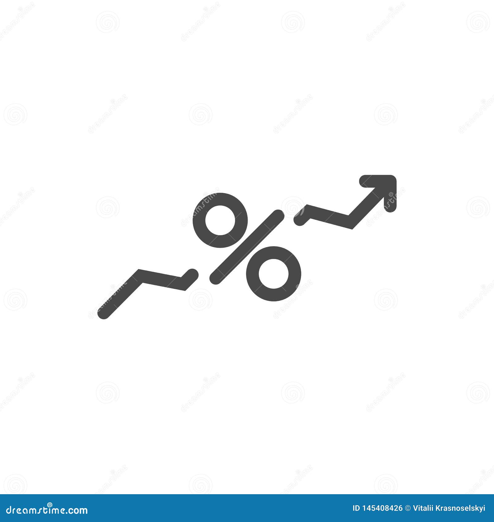 High Percent Interest. Percent Up Icon in Linear Style Stock Vector ...