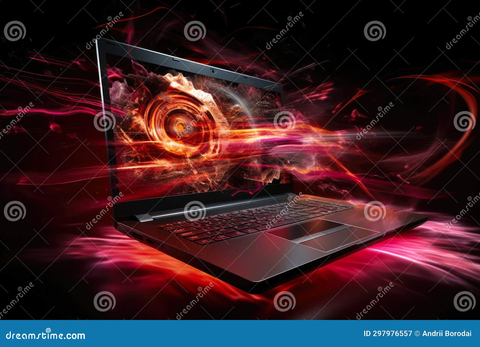 High Performance Computing: Turbocharged Laptop. Stock Illustration ...