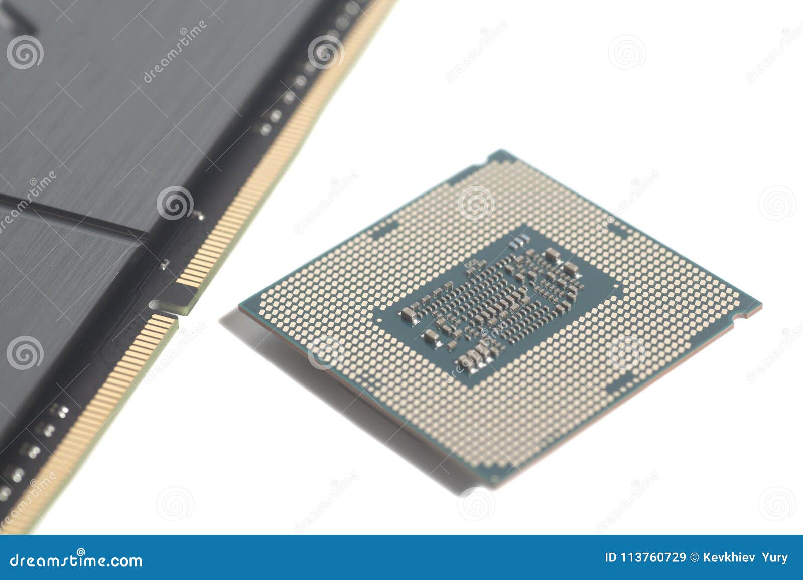 High Performance DDR4 Computer Memory RAM and Central Processing Stock Image - Image of macro ...