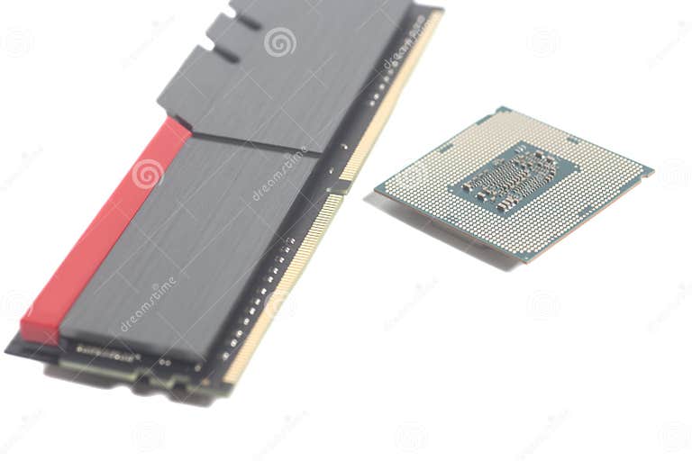 High Performance DDR4 Computer Memory RAM and Central Processing Stock Image - Image of circuit ...