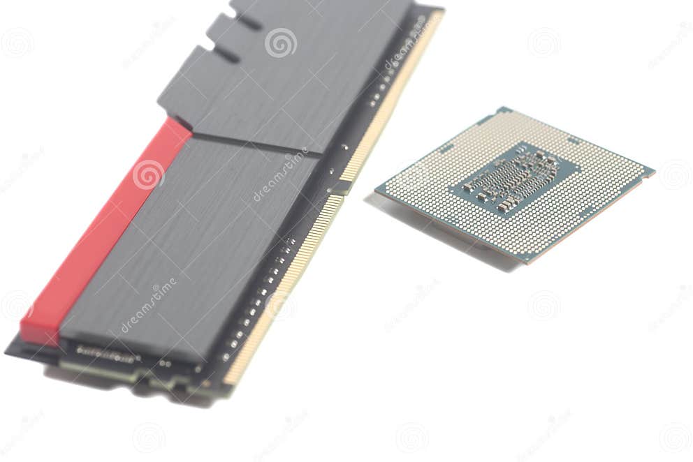 High Performance DDR4 Computer Memory RAM and Central Processing Stock Image - Image of circuit ...