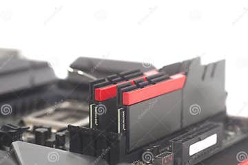 High Performance DDR4 Computer Memory RAM on Motherboard Stock Photo - Image of connector, chip ...