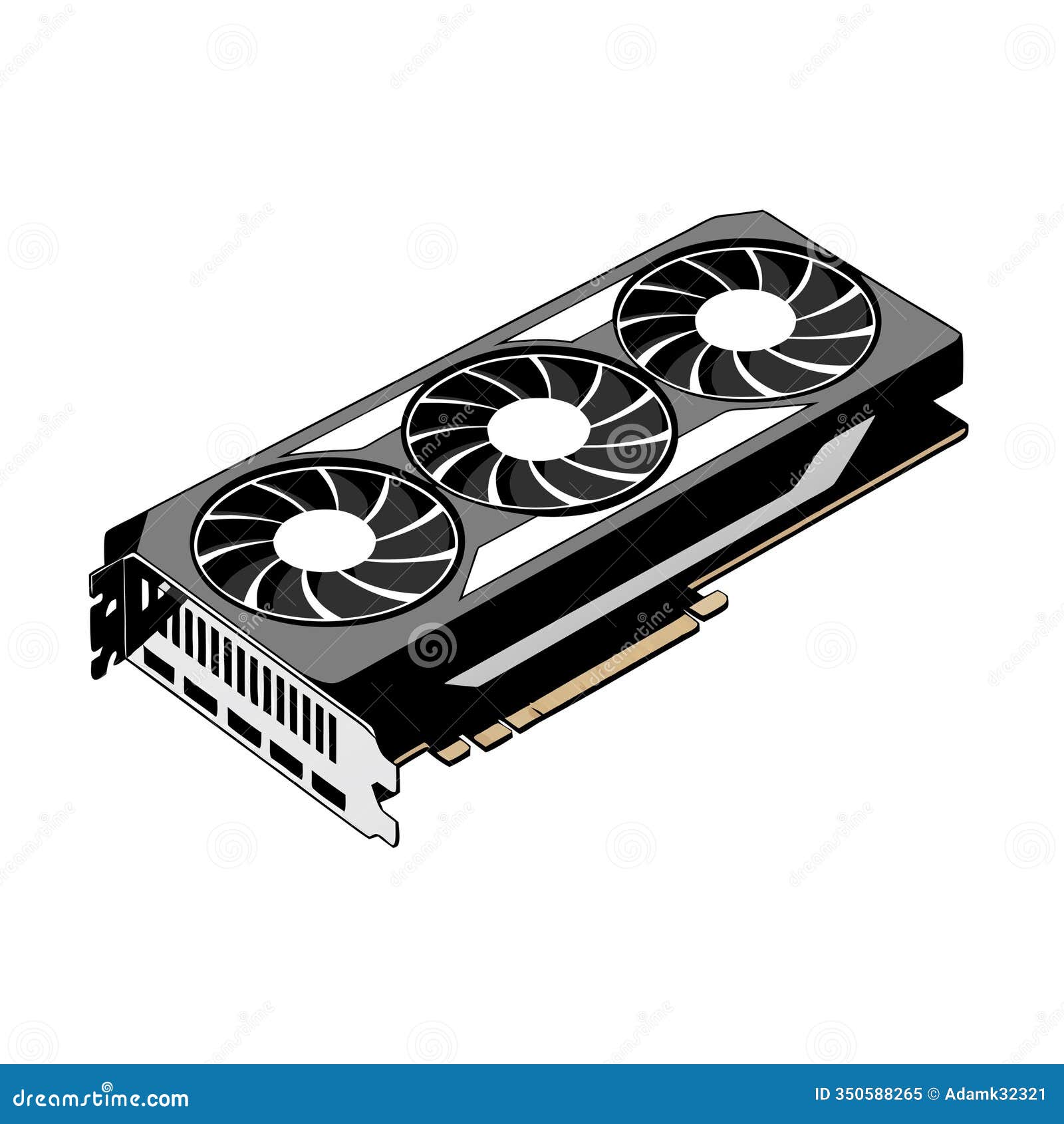 High Performance Graphics Card Vector Illustration for Computer ...