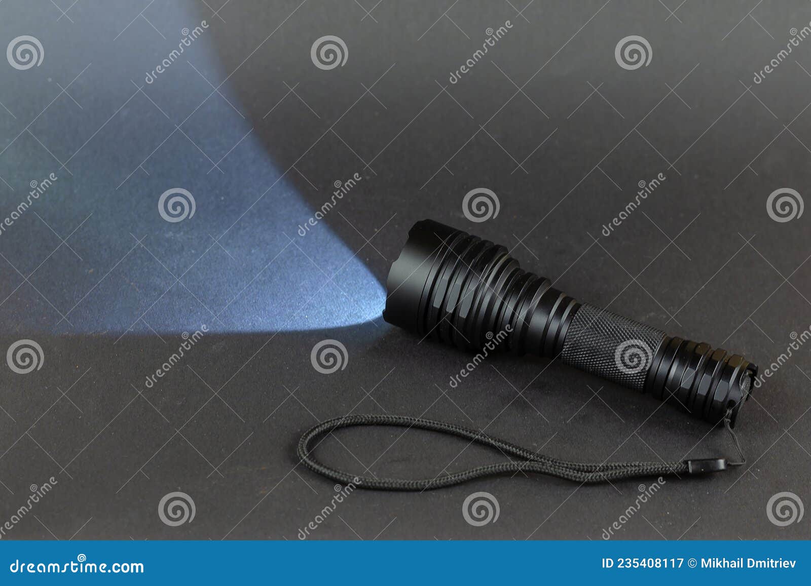 High Performance LED Handheld Flashlight Illuminates the Space I Stock ...