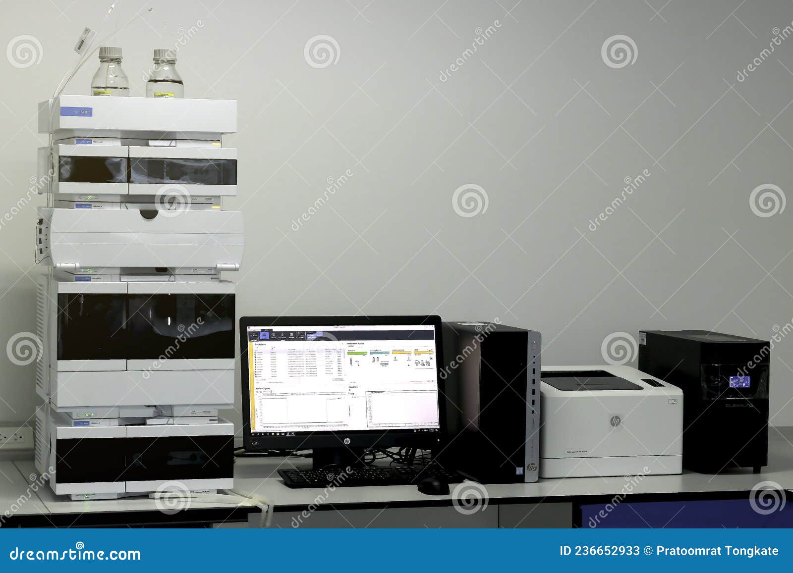 Gas Chromatography GC Instrument With Desktop Computer In Laboratory ...