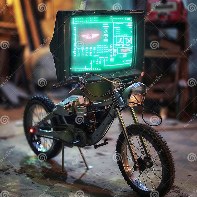 High-performance Motorized Bike with a Sleek Computer Screen Display ...