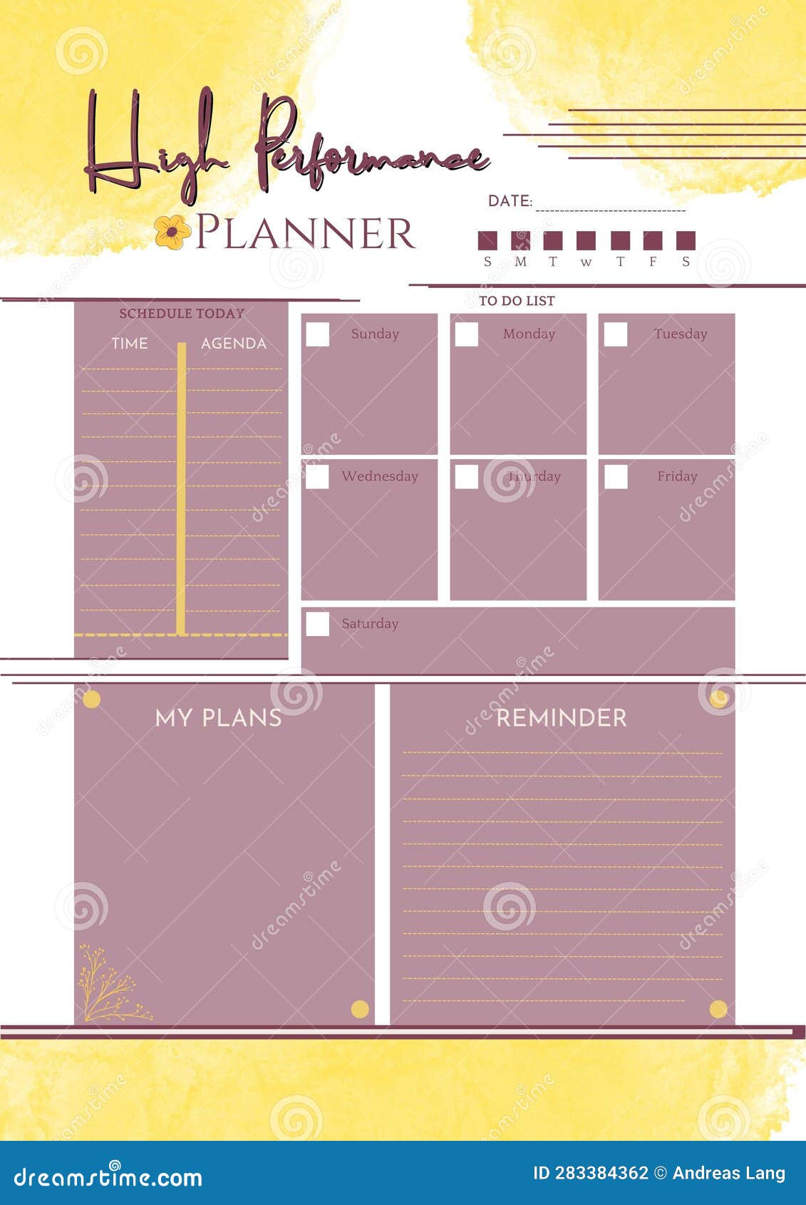 High Performance Planner Digital Planning Insert Sheet Printable Page Template Stock ...