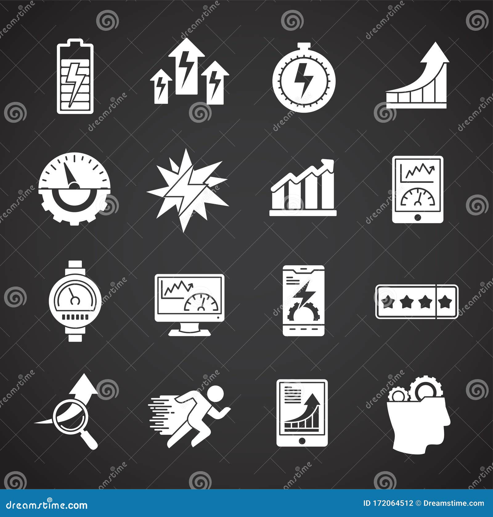 High Performance Related Icons Set on Background for Graphic and Web ...