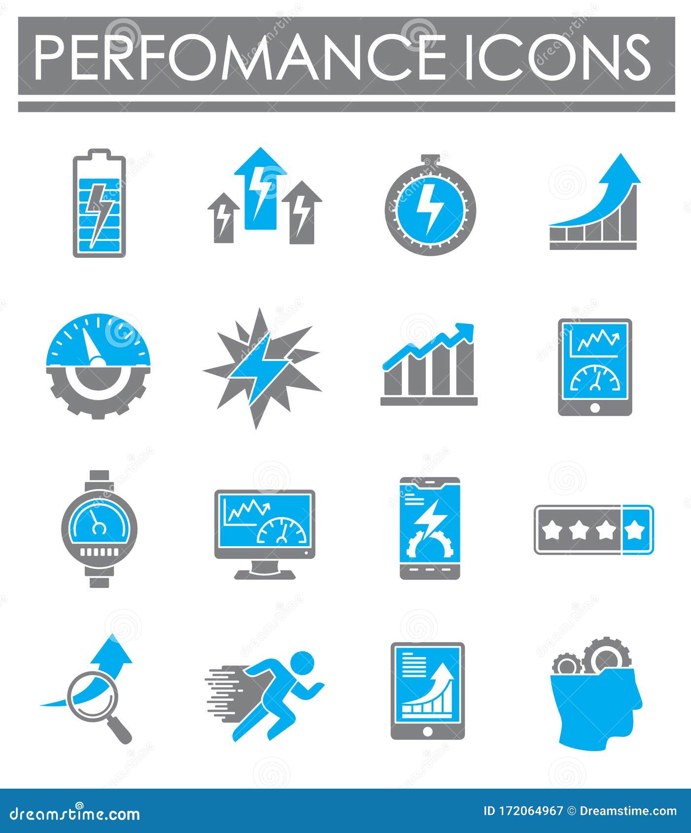 High Performance Related Icons Set on Background for Graphic and Web ...