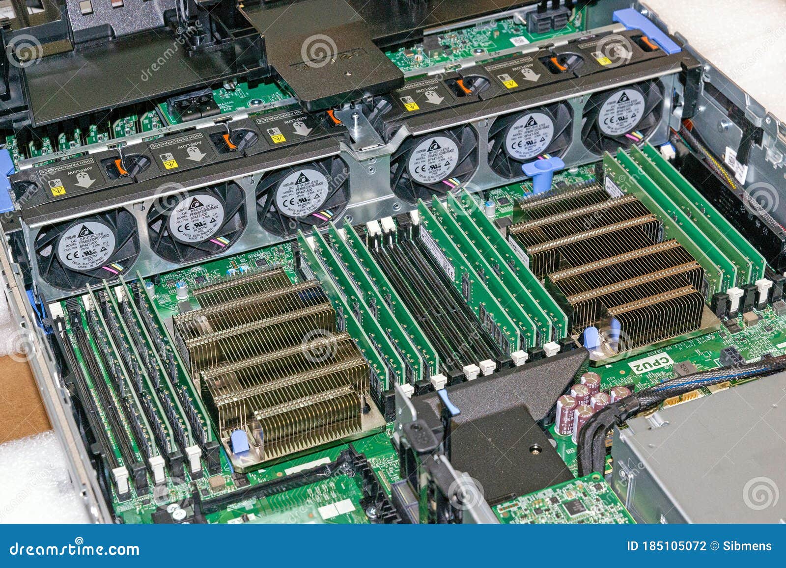 High-performance Server Internal Stock Photo - Image of memory ...