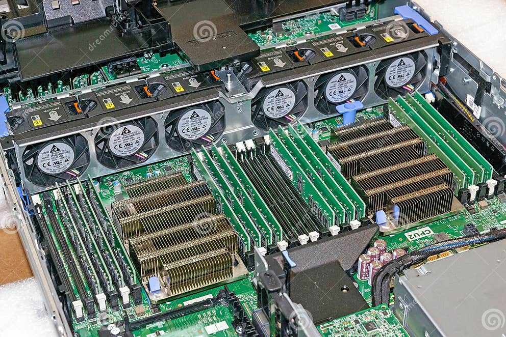 High-performance Server Internal Stock Photo - Image of memory ...